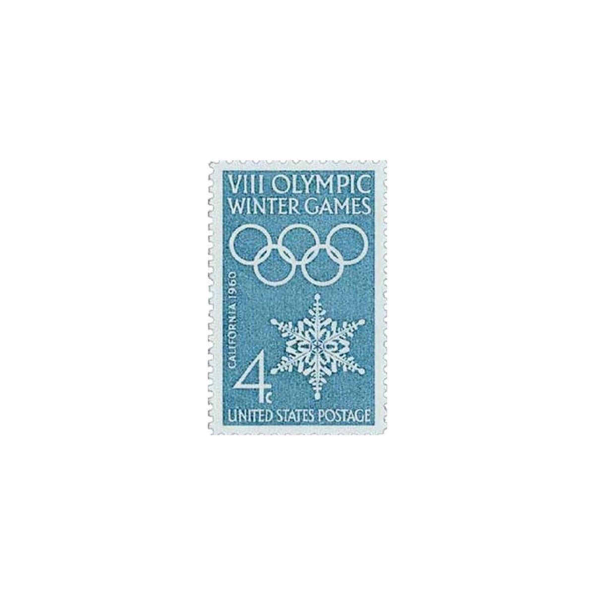 10 Winter Olympics Postage Stamps // UNUSED // Blue // Snow // Winter ...