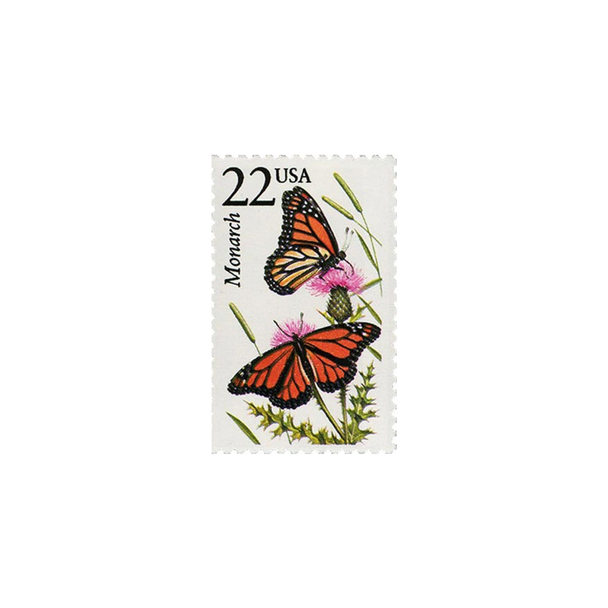5 Monarch Butterfly Postage Stamps // UNUSED // 22 Cent // North Ameri ...