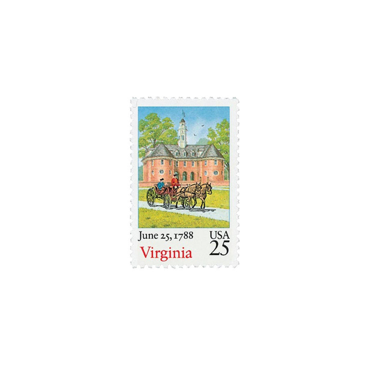 10 Virginia Bicentenary Postage Stamps // UNUSED // 25 Cent Stamp // V ...
