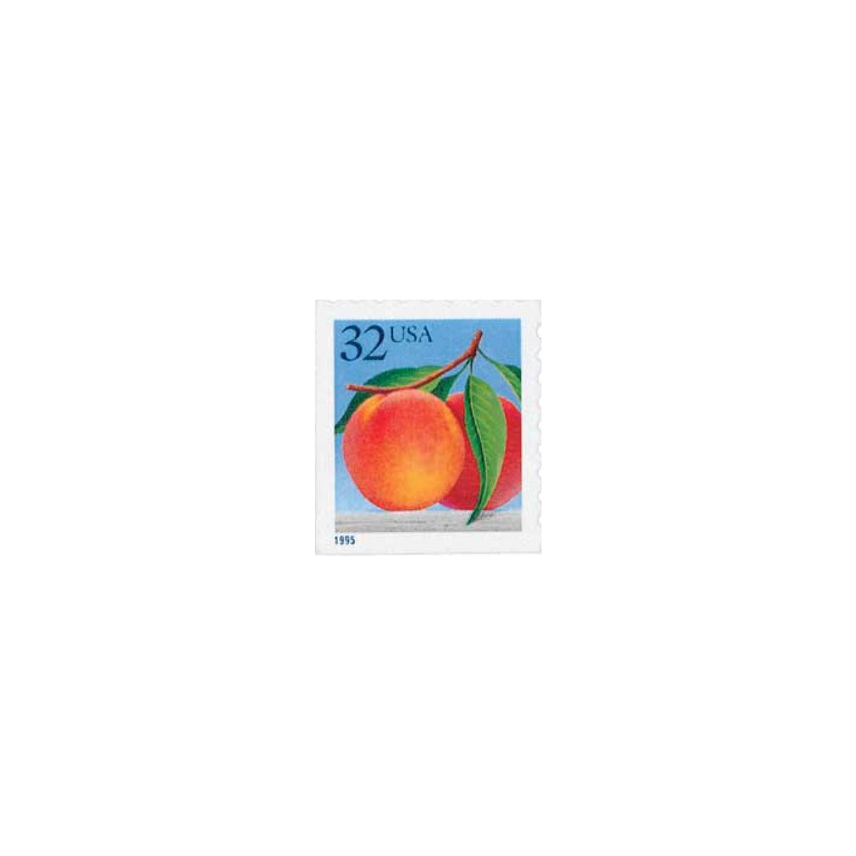 10 Peach Postage Stamps // UNUSED // 32 Cents // Southern // Georgia ...